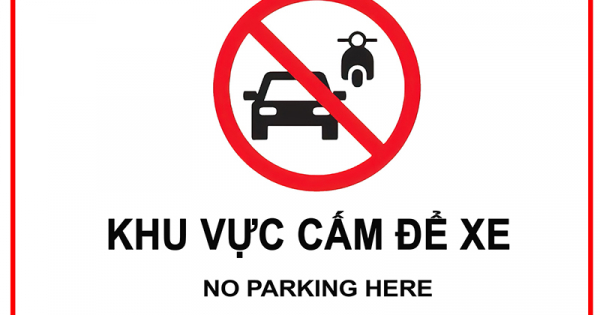 Biển Báo Dán Tường Cấm Để Xe (21x30cm) | TuongVip.vn